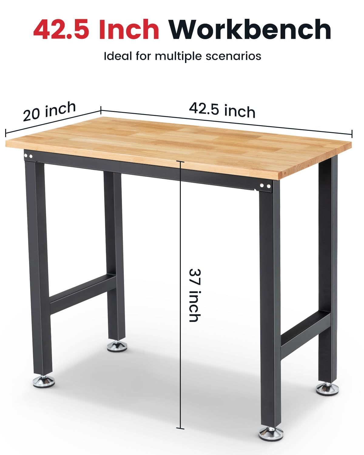 ENJOYWOOD Work Bench 42.5 Inch Workbench for Garage Tabletop Work Tabl